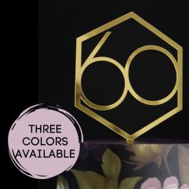 Acrylic Mirrored Birthday Topper Number 60 - Evil Cake Genius