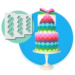 Geometric Multi-Cutter Fish Scales Set of 3 - Evil Cake Genius
