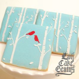 Winter Birch Cookie Stencil Set - Evil Cake Genius